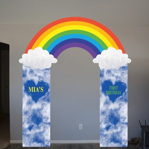 Rainbow Entryway Cardboard Cutout Prop. Prop is 5 Pieces. Two Easels ...