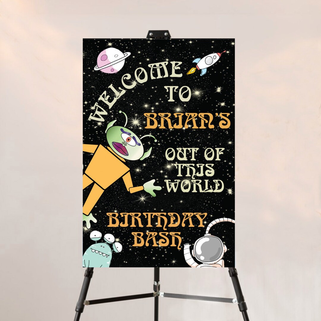 Alien Outer Space Theme Foam Board Welcome Sign - Etsy