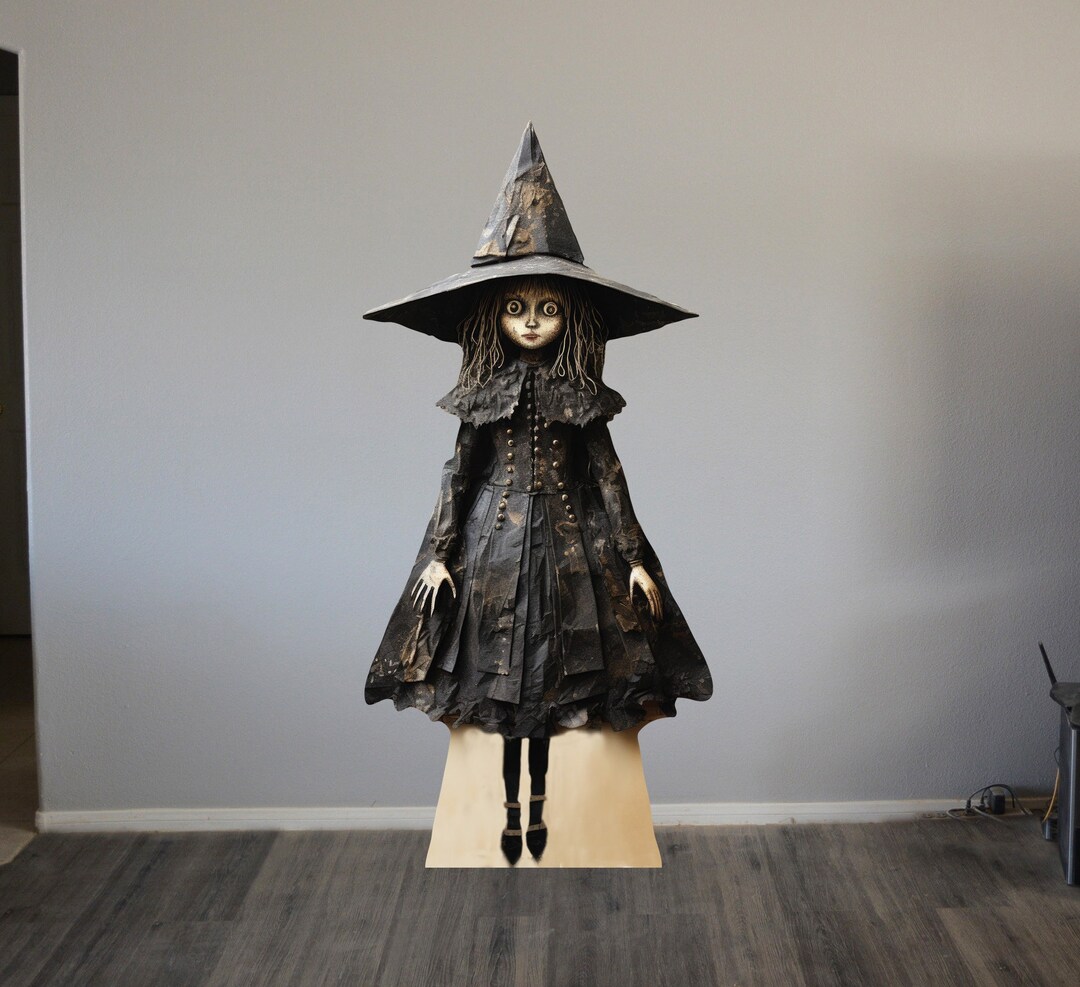 Scary Halloween Girl Witch Cardboard Cutout Prop With Easel on the Back ...