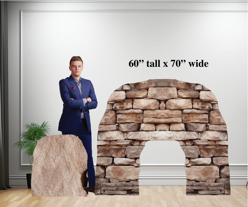 Sandstone Tomb With Cover Stone Cardboard Cutout Stage Prop, Life Size ...