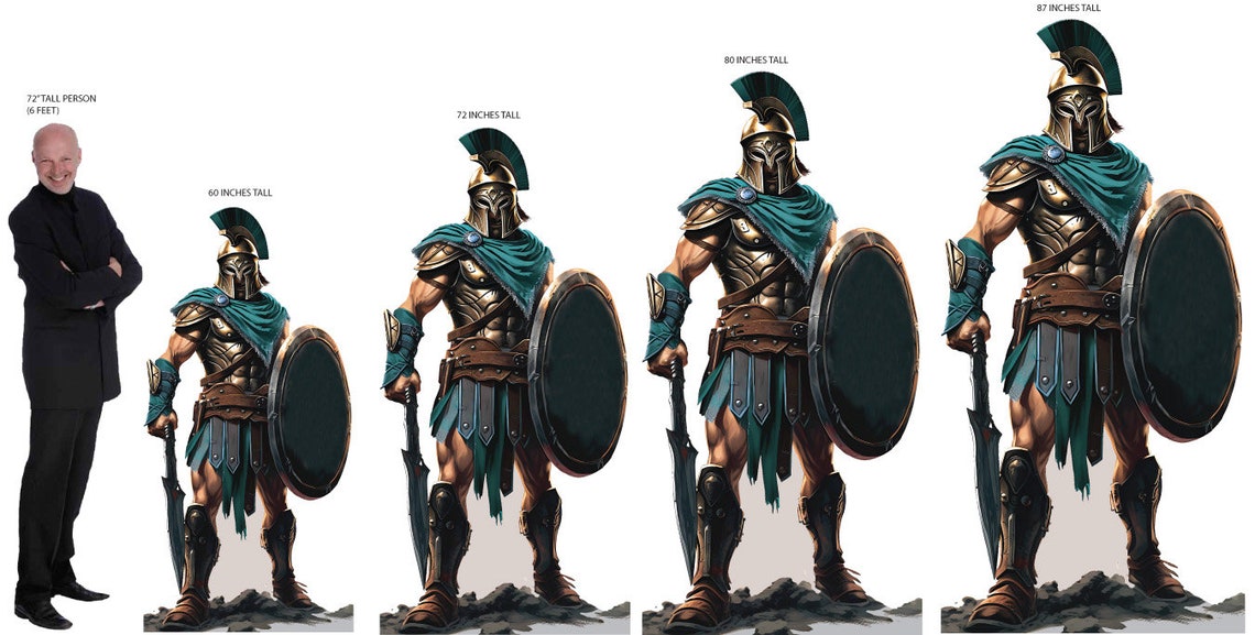 Personalized Spartan Gladiator Cardboard Cutout Prop: Custom Logo ...
