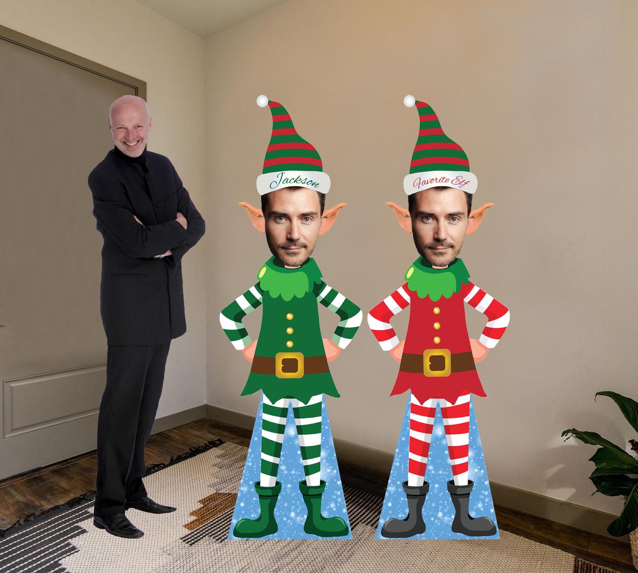 Christmas Elf Cardboard Cutout With Your Photo for Face, Free Standing ...