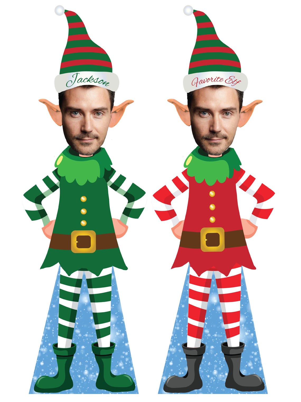 Christmas Elf Cardboard Cutout With Your Photo for Face, Free Standing ...