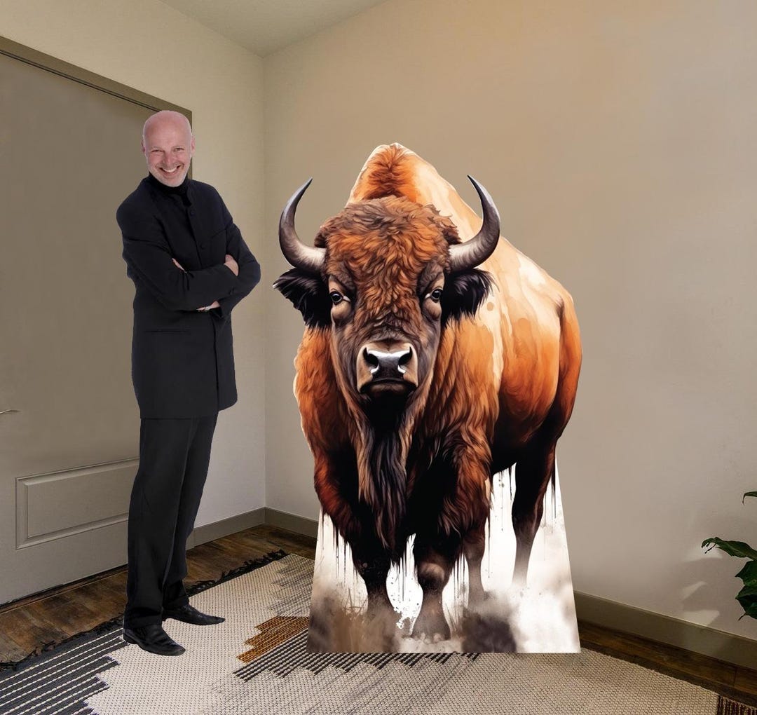 Buffalo Cardboard Cutout Prop, Life Size Standup Bison, American ...