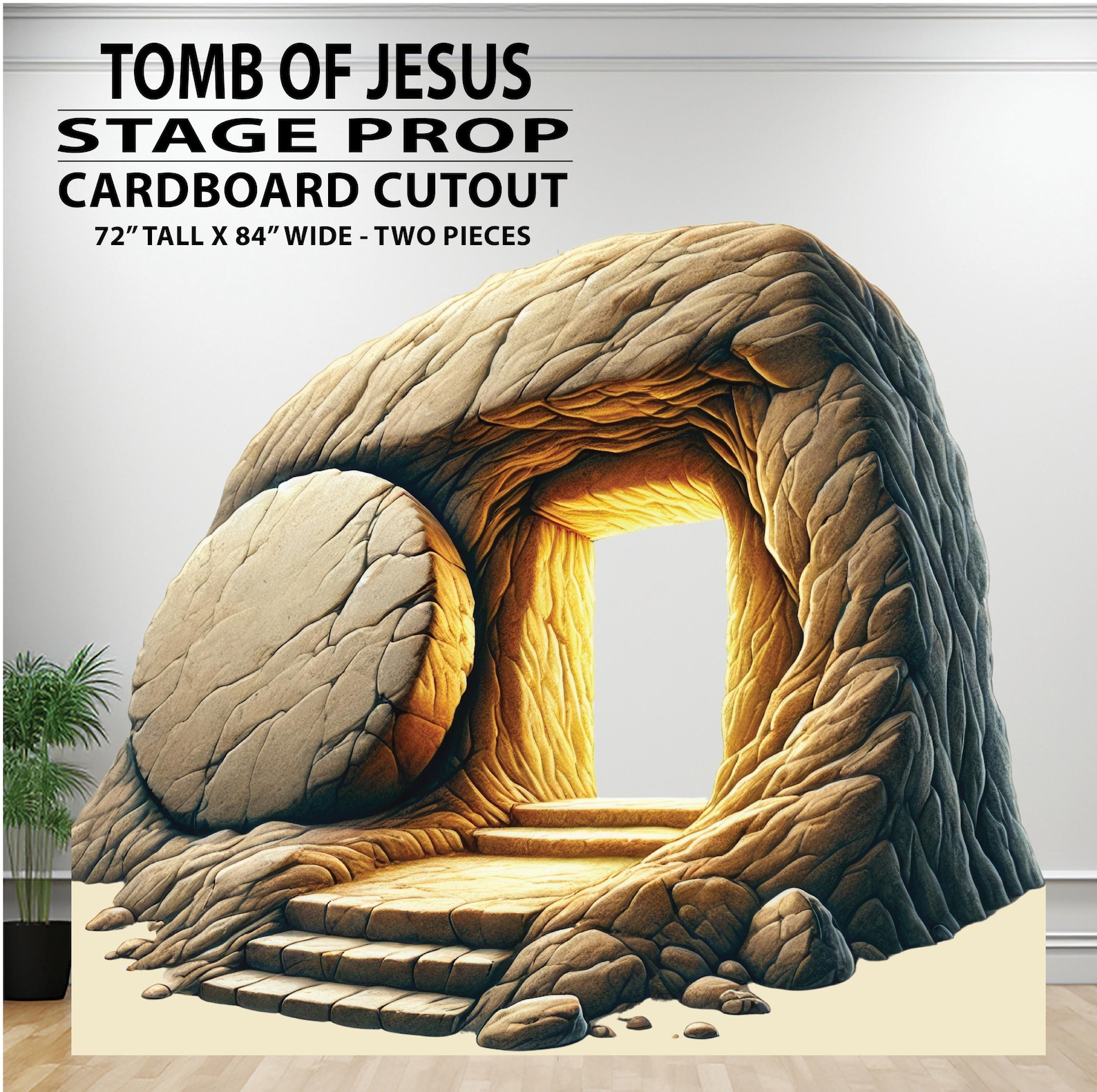 Tomb of Jesus Cardboard Cutout: Easter Stage Prop (72" Tall X 84" Wide ...