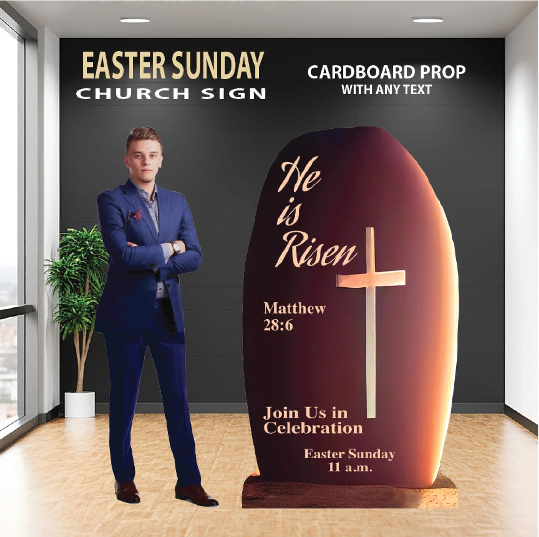 Jesus Tomb Cover Stone Easter Sunday Church Welcome Prop Cardboard ...