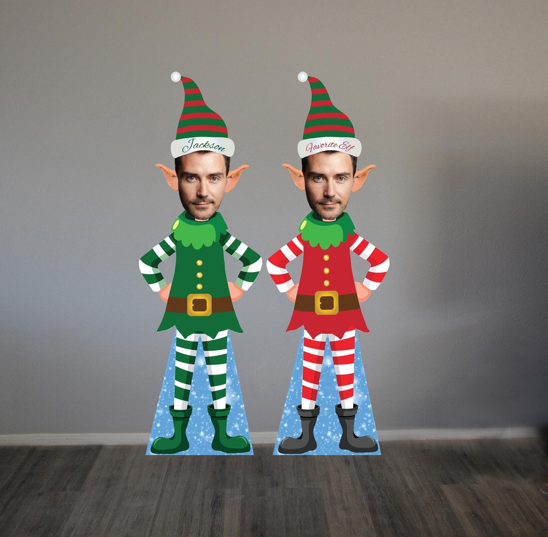 Christmas Elf Cardboard Cutout With Your Photo for Face, Free Standing ...