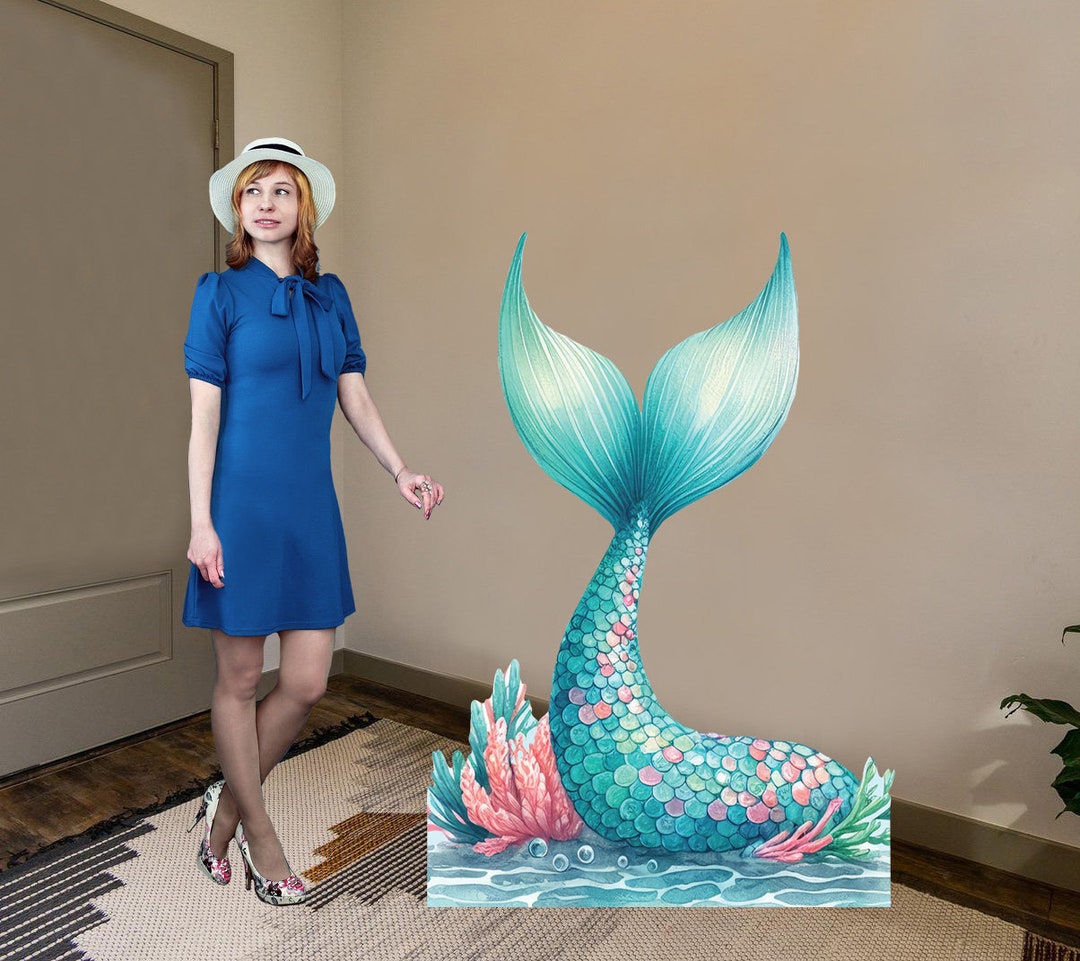 Cute Mermaid Tail Cardboard Cutout, Fun Baby Shower Prop or Birthday ...