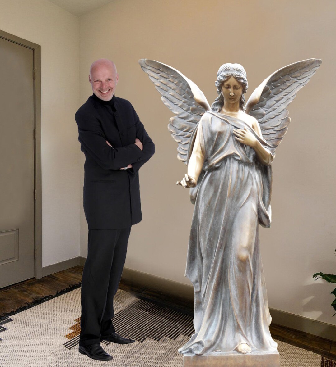 Angel Statue Cardboard Cutout Life Size Prop, Free Standing With Easel ...