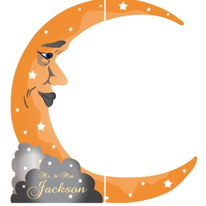 Vintage Halloween Crescent Moon Prop. Moon Comes in Three Pieces. Easel ...