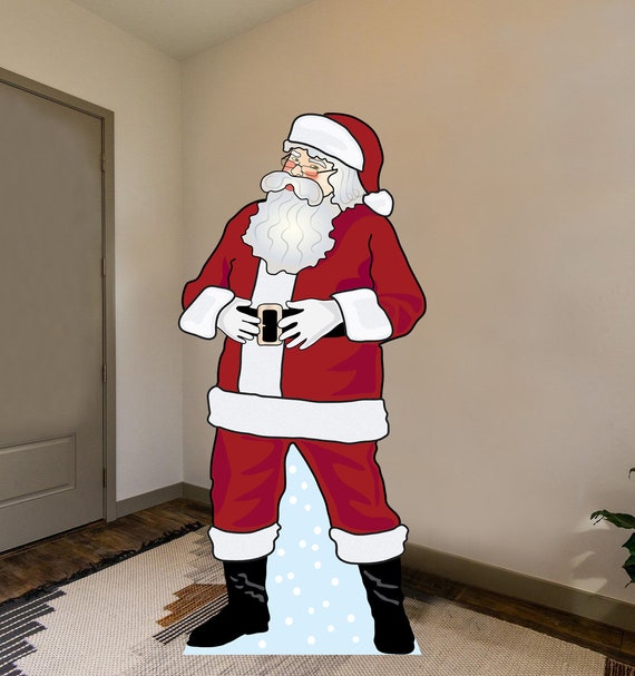 Santa Cardboard Cutout Free Standing With Easel on Back - Etsy