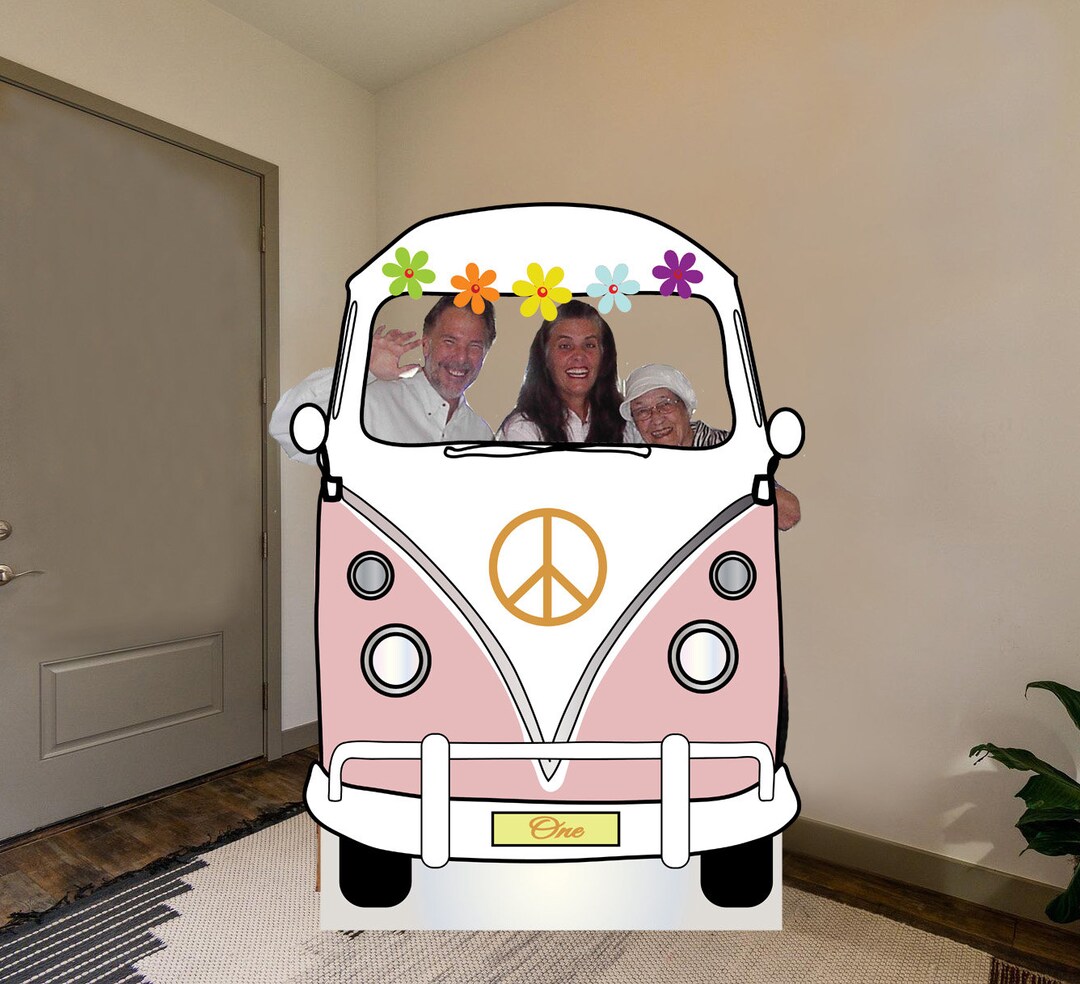 Cardboard Cutout Party Prop, 60s Party Decorations, Hippie Van, Large ...