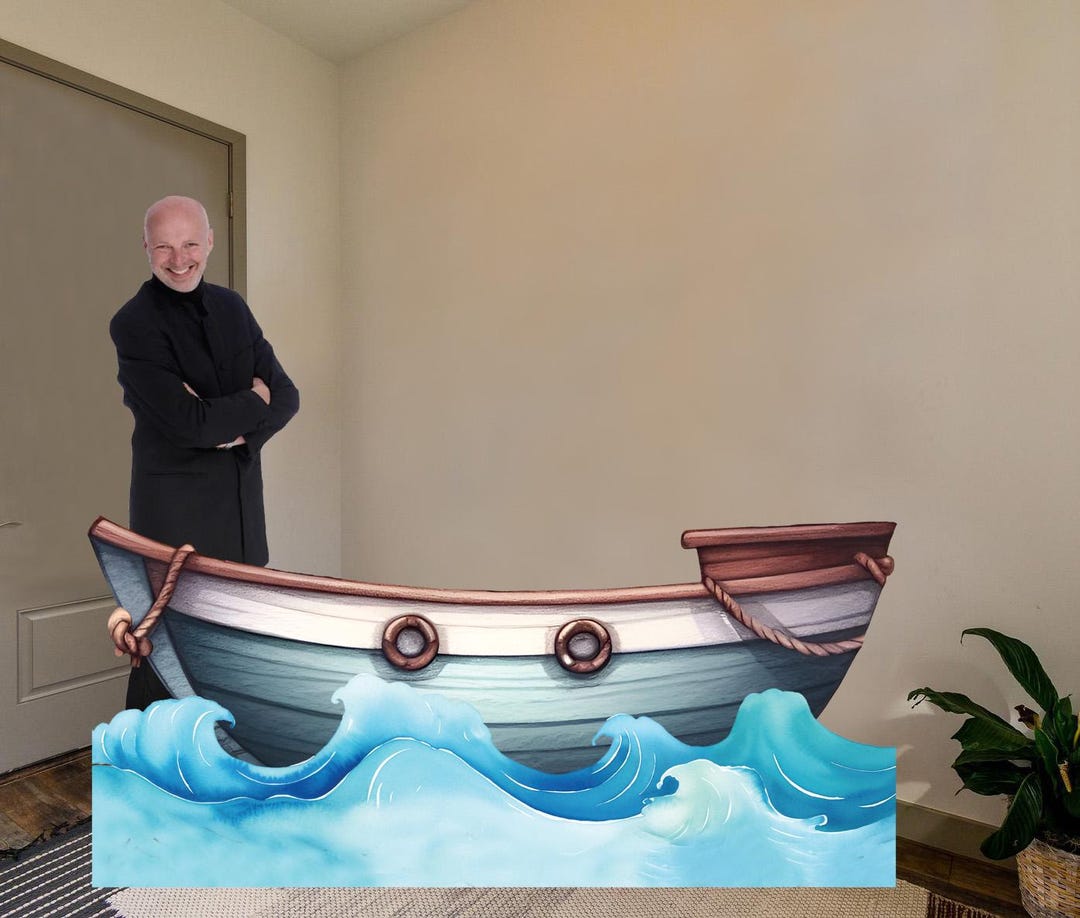 Rowboat Cardboard Cutout Party Prop, Old Boat Prop, Life Size Boat ...