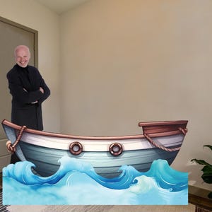 Rowboat Cardboard Cutout Party Prop, Old Boat Prop, Life Size Boat ...