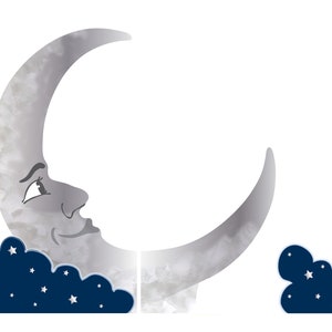 Large Crescent Moon Custom Life Size Cardboard Cutout With Star ...