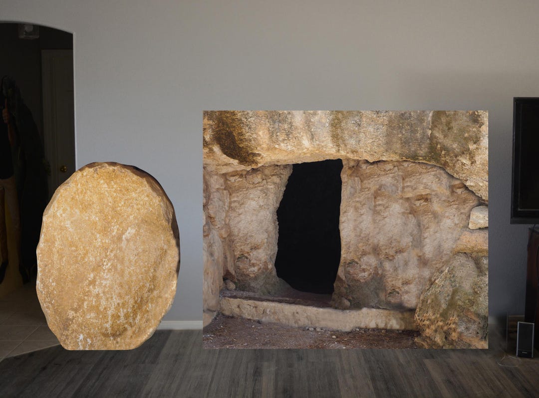 Large Tomb 3 Pieces, Cardboard Cutout, Easel on Back. Tomb is 72 Tall X ...