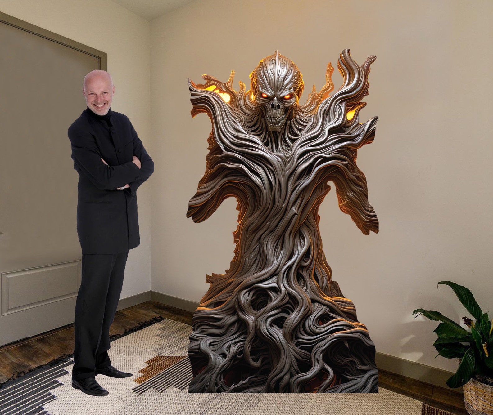 Scary Tree With Glowing Eyes Cardboard Cutout Prop, Free Standing With ...