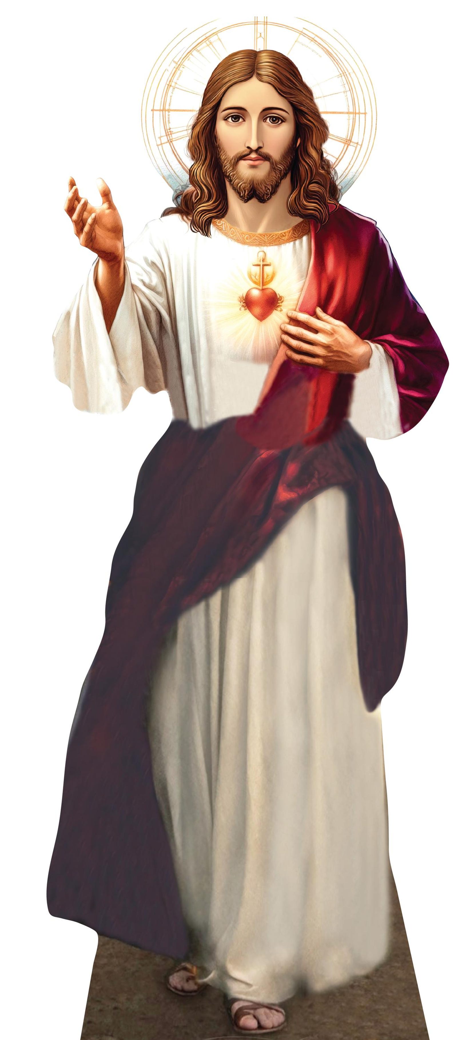 Sacred Heart Jesus Cardboard Cutout, Life Size Jesus Prop, Standup ...