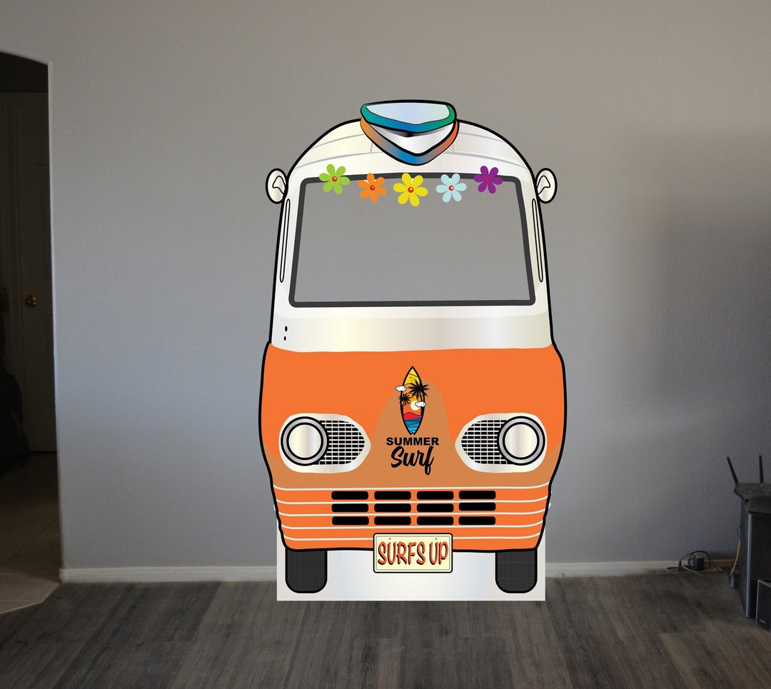 Surfer Hippie Van Cardboard Cutout Photo Prop With Easel on the Back ...