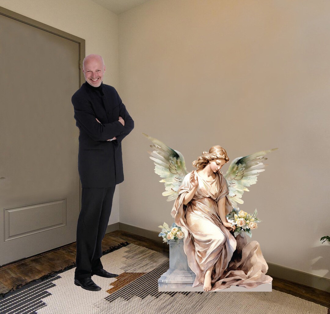 Angel Watercolor Cardboard Cutout With Easel on the Back 48 Inches Tall ...