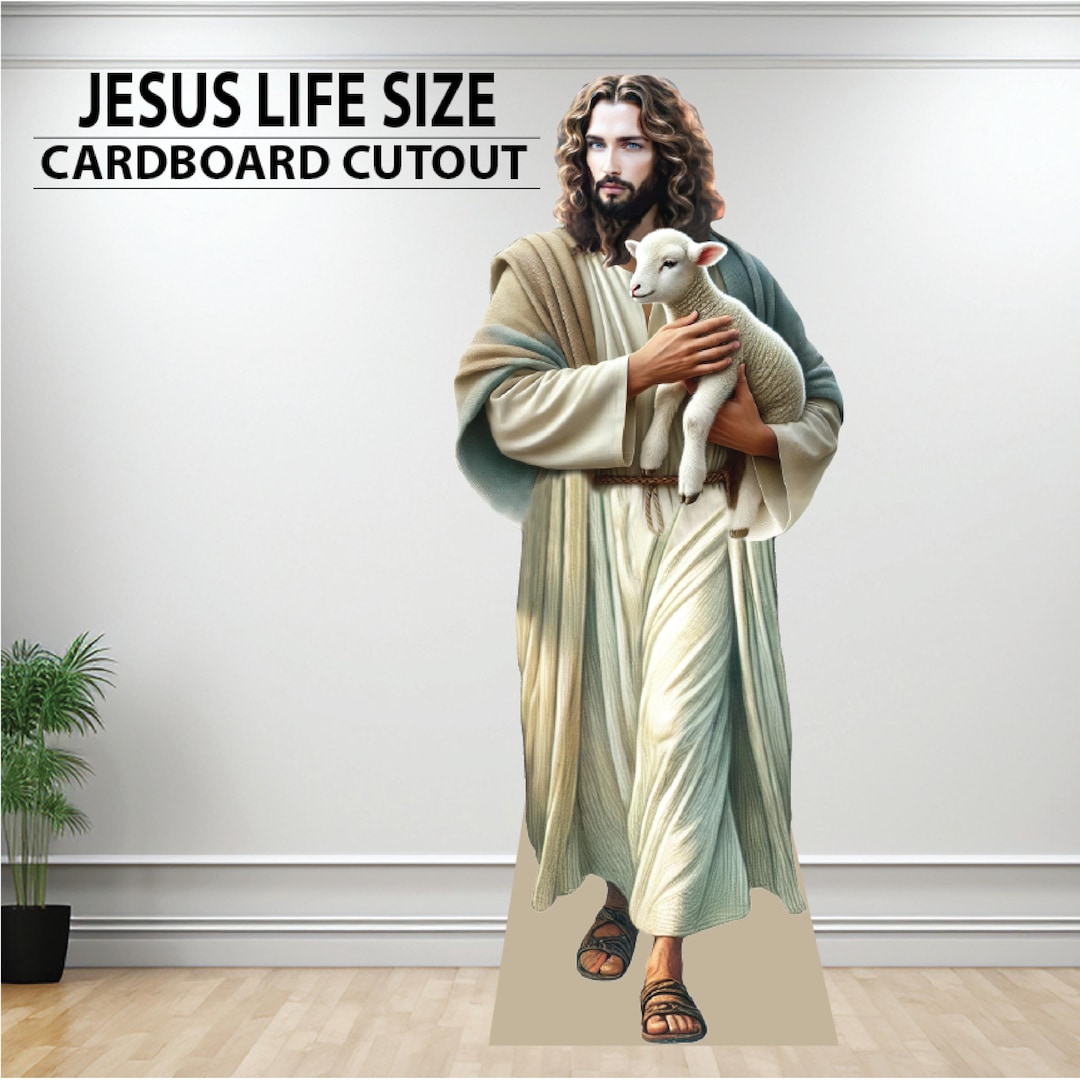 Life Size Jesus With Lamb Cardboard Cutout - Easter Decor - Etsy