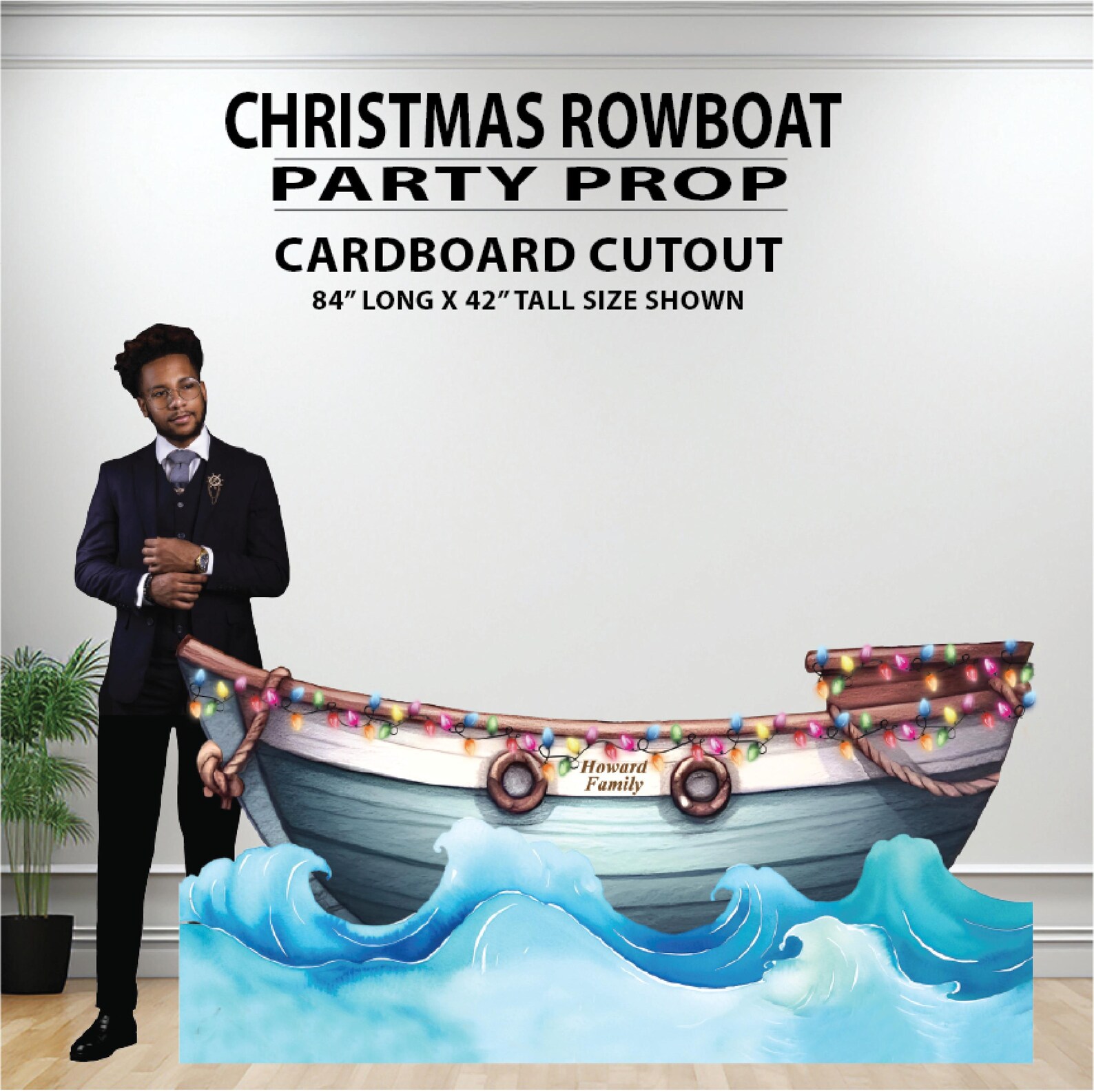 Christmas Rowboat Photo Prop: Holiday Party Cardboard Cutout - Etsy