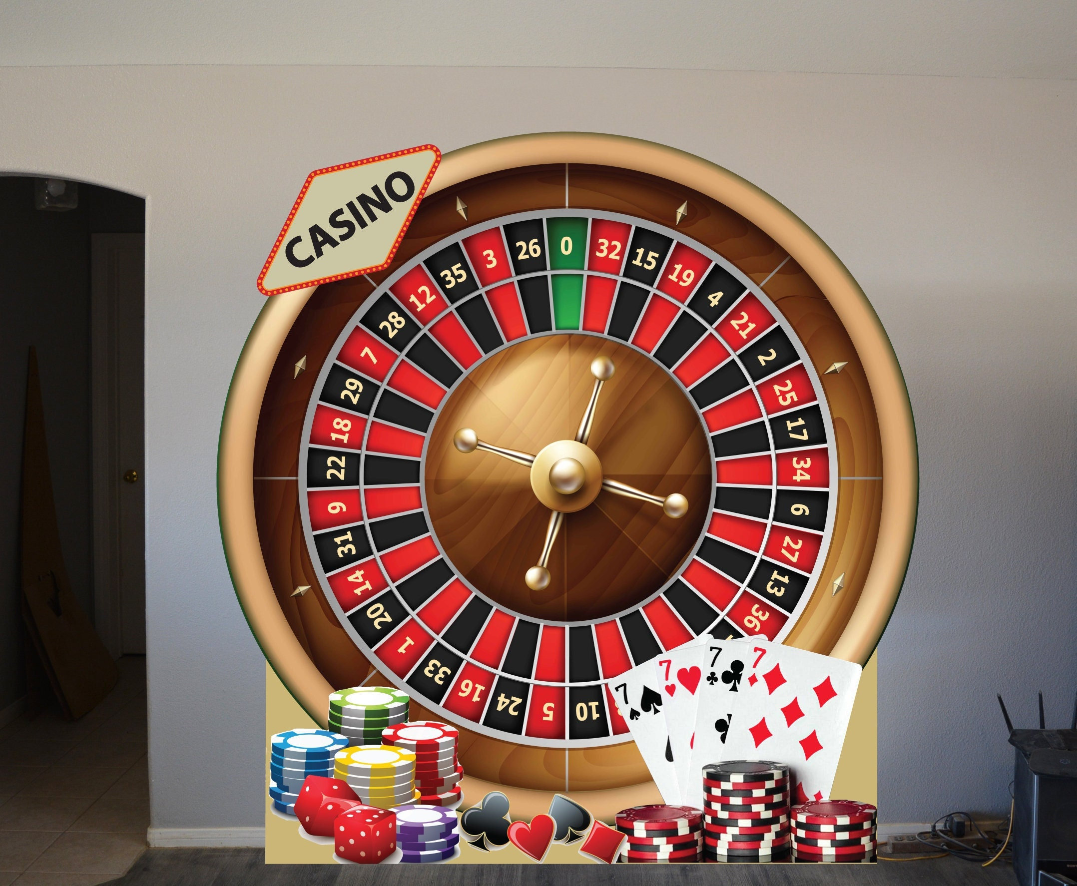 Giant Roulette Wheel Standup Cardboard Cutout Prop, Easels on the Back ...