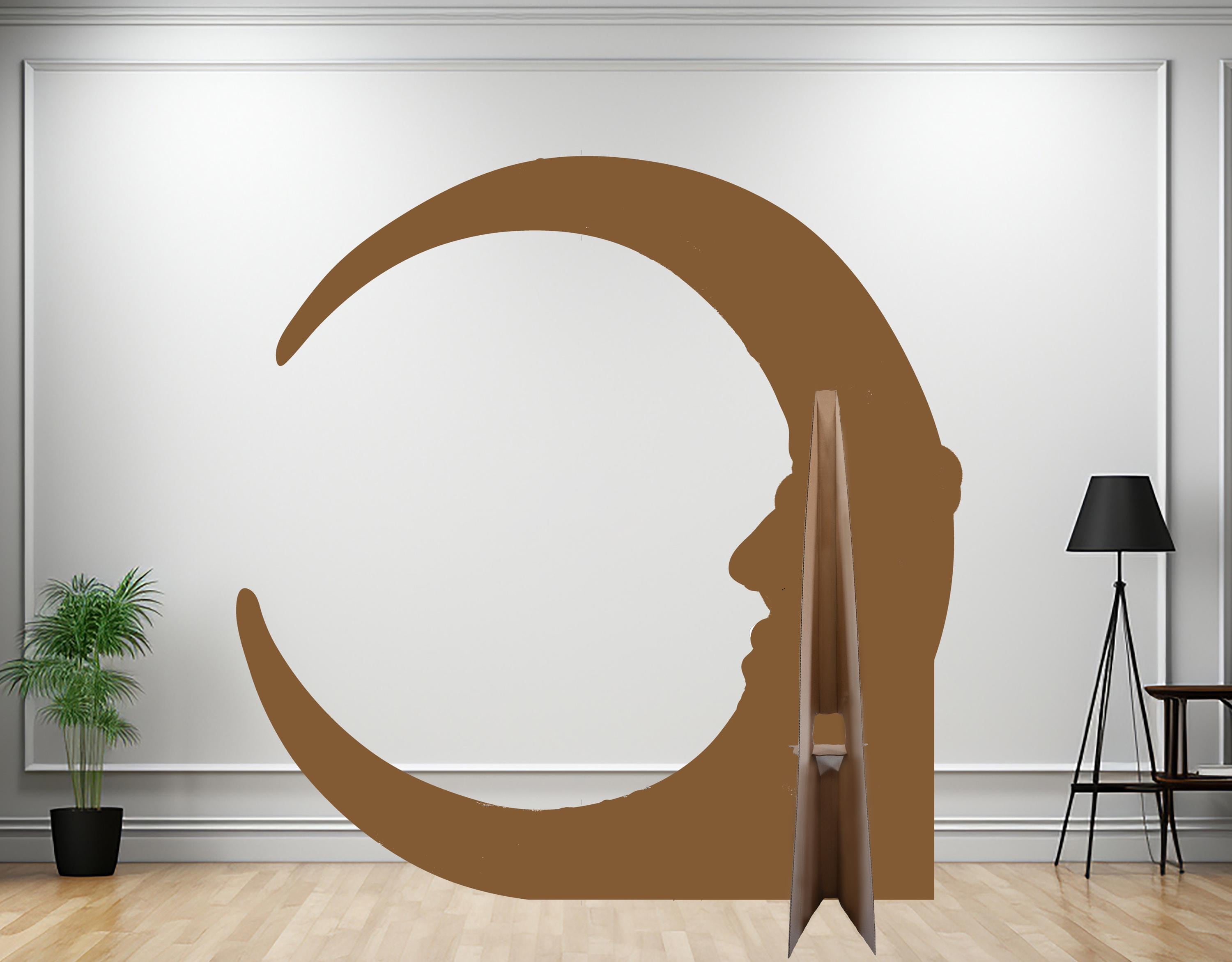 Crescent Moon Prop With Face Cardboard Cutout. Moon is in Three Pieces ...
