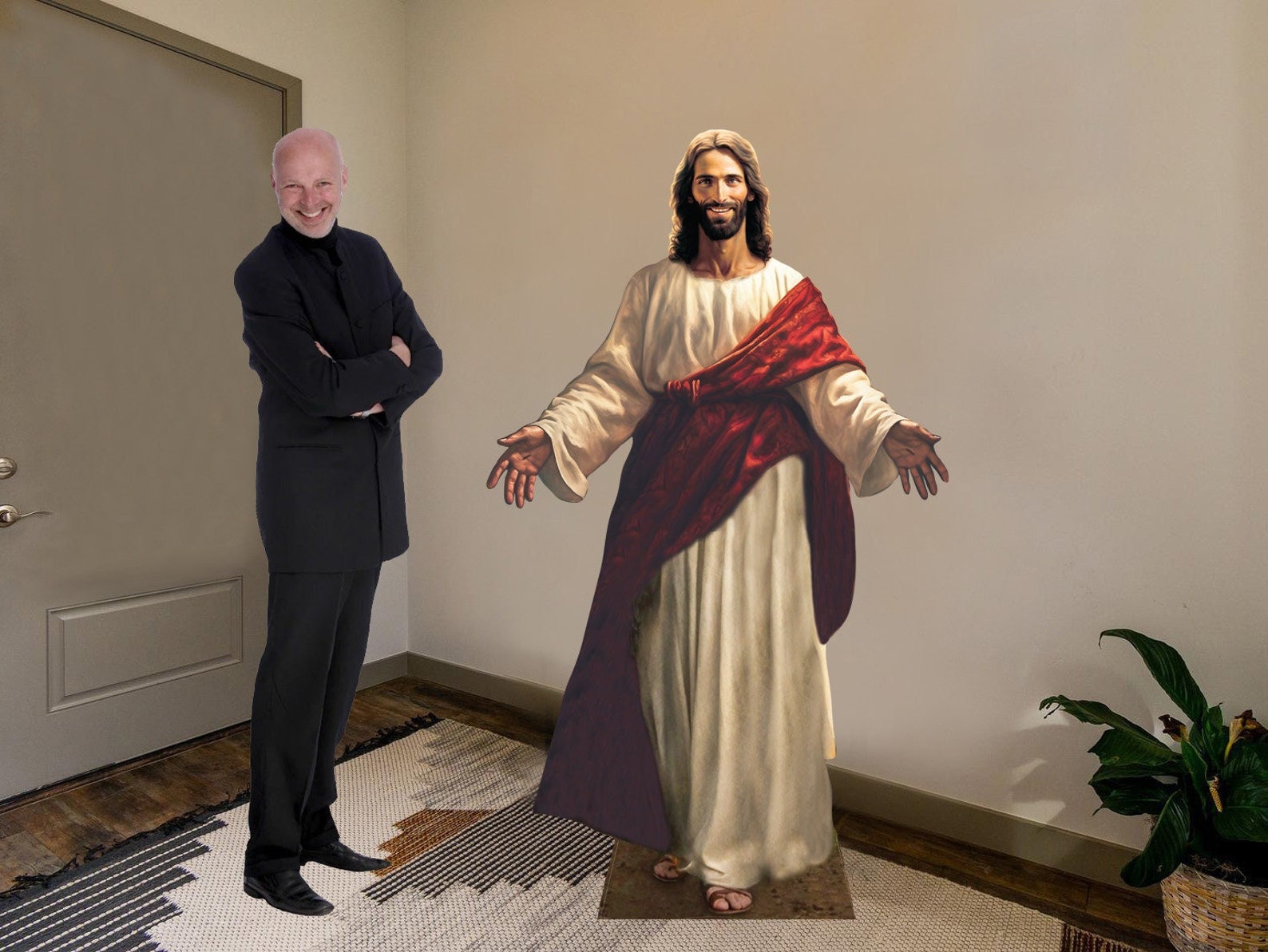 Smiling Jesus Resurrected Custom Life Size Cardboard Prop With Easel on ...