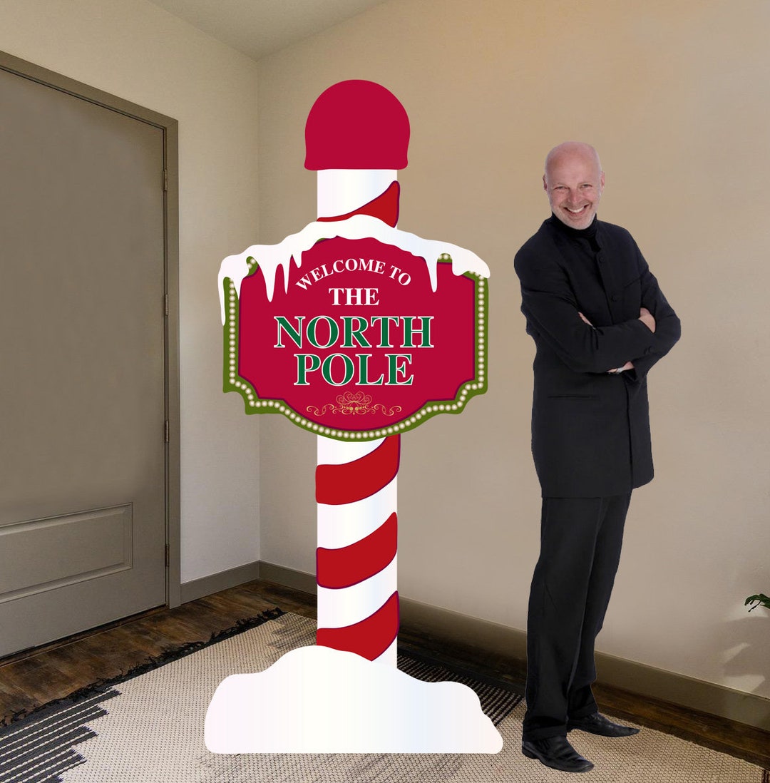 North Pole Cardboard Cutout, Free Standing With Easel on the Back. - Etsy