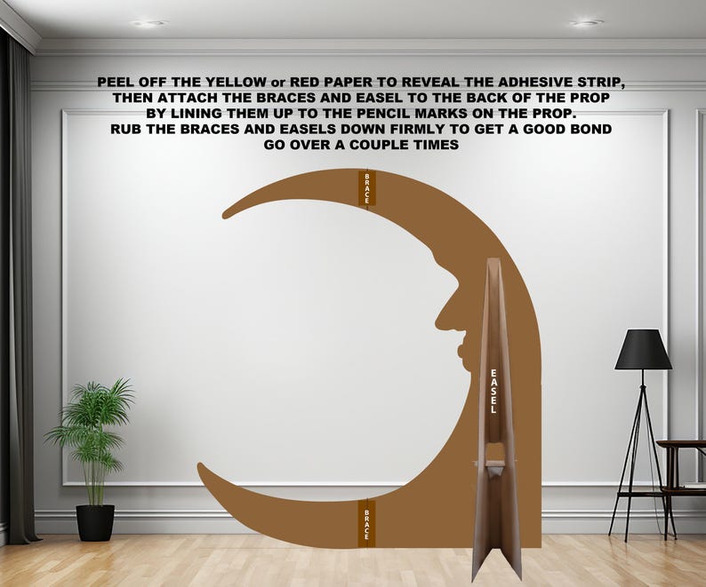 Crescent Moon Cardboard Cutout Prop Party Decoration. Over the Moon ...