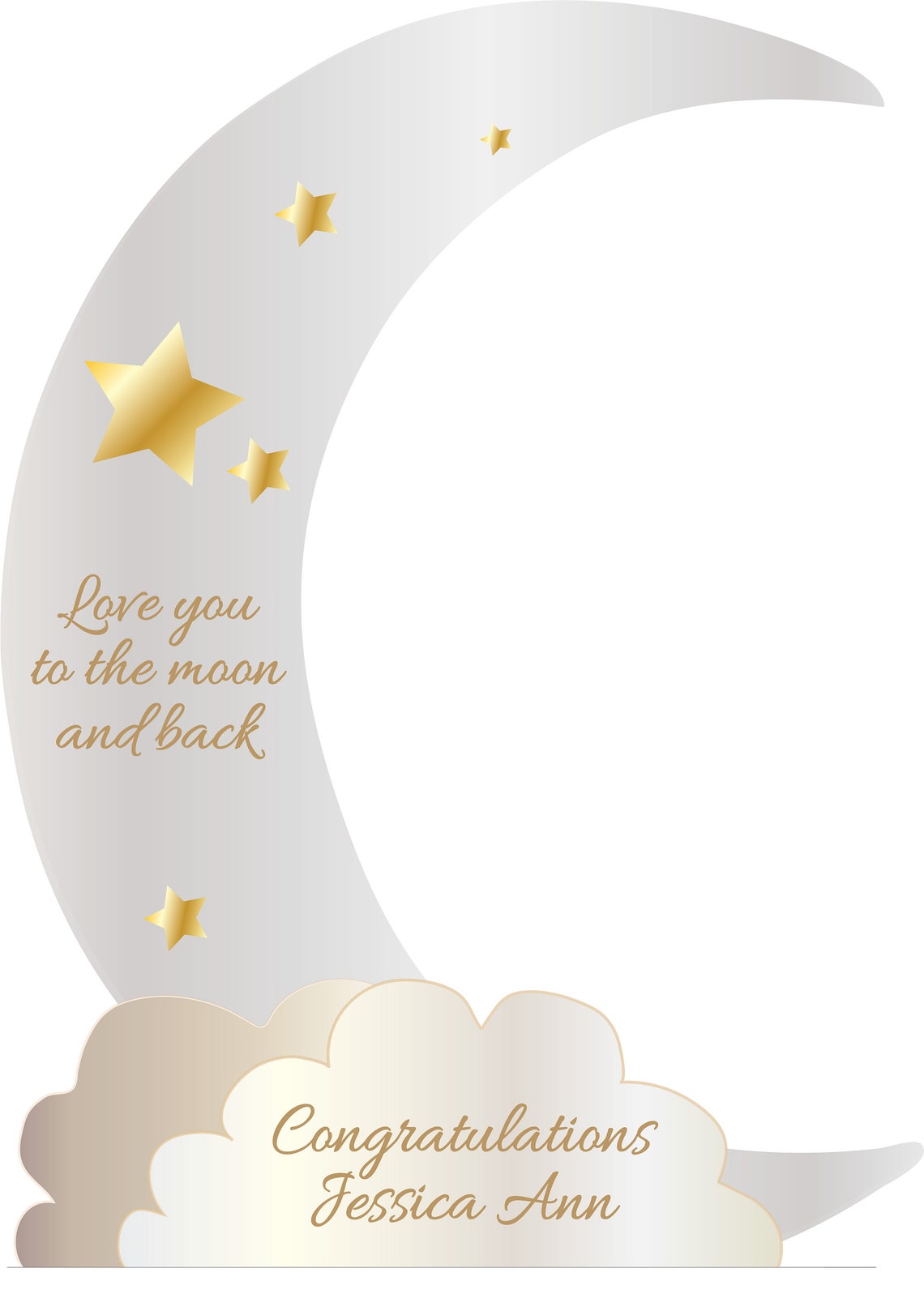 Crescent Moon Cardboard Party Prop Over the Moon, Baby Shower Moon With ...
