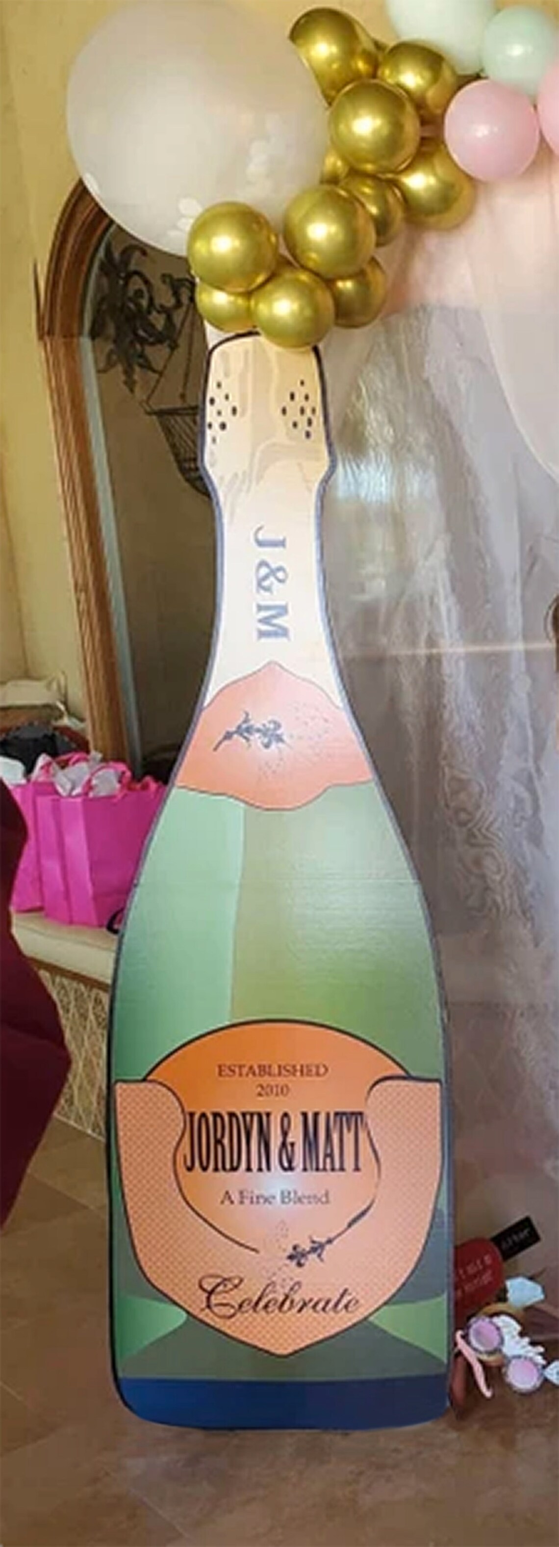 Giant Champagne Bottle Cardboard Cutout Customized With Your - Etsy