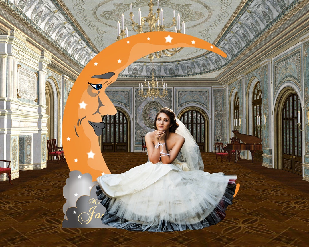 Vintage Halloween Crescent Moon Prop. Moon Comes in Three Pieces. Easel ...