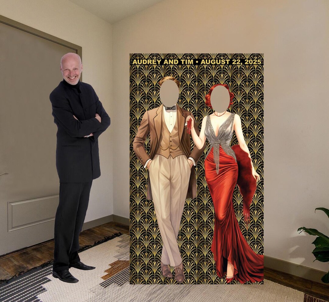 Roaring 20s Face Hole Cardboard Cutout Party Prop, Easel on the Back so ...