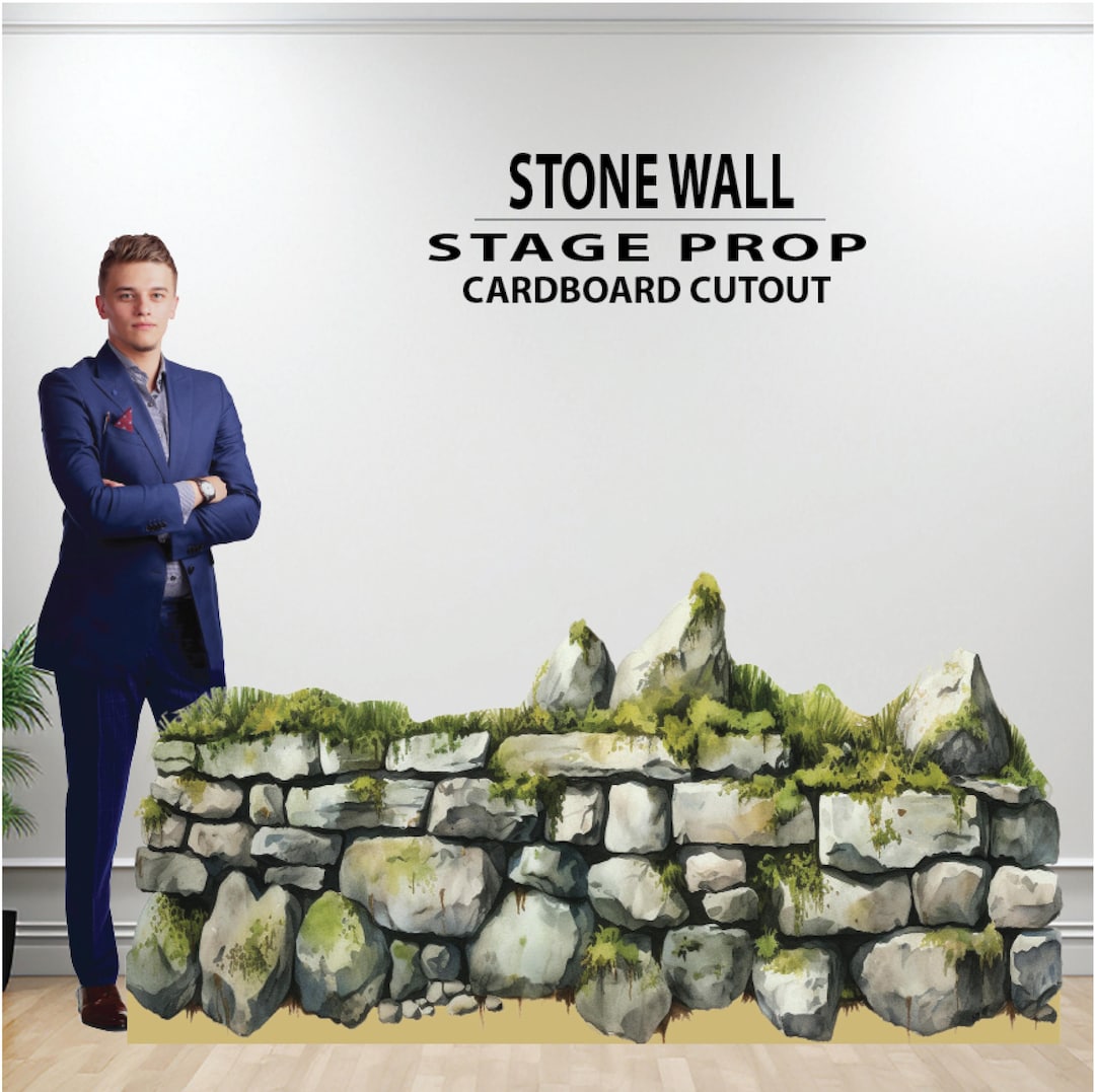 Stone Wall Stage Prop Flat Cardboard Cutout With Easels on the Back - Etsy