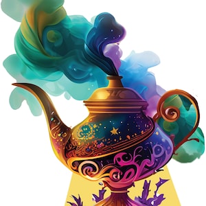 Magic Genie Lamp, Genie Bottle, Magic Lamp Cardboard Cutout Prop, Cute ...