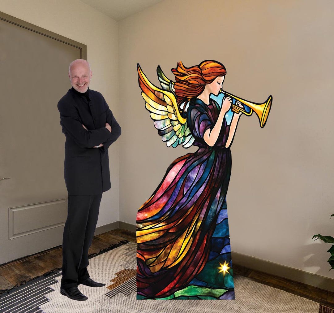 Trumpet Angel Cardboard Cutout, Free Standing With Easel on Back ...