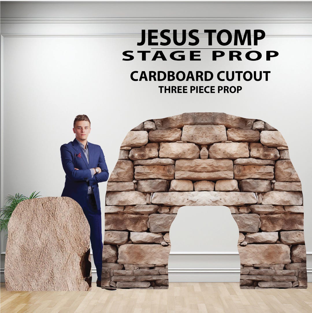 Tomb of Jesus 3 Pieces, Cardboard Cutout Stage Prop, Jesus Ressurected ...