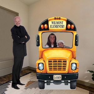 School Bus Cardboard Cutout Party Prop With Easel on Back. Bus is 72 ...