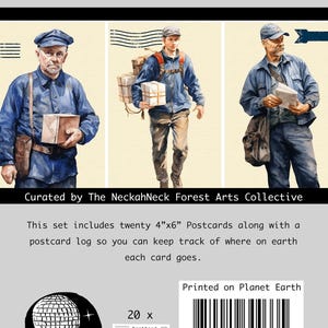 Vintage Mail Carrier Postcards: Post Office Art Prints, Set of 20 - Etsy