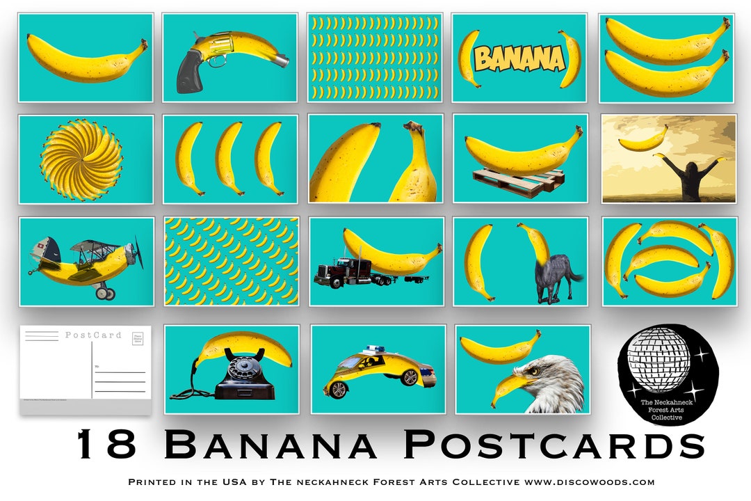 18 Bright Beautiful Banana Postcards Great for Scrapbooking, Mailing as ...