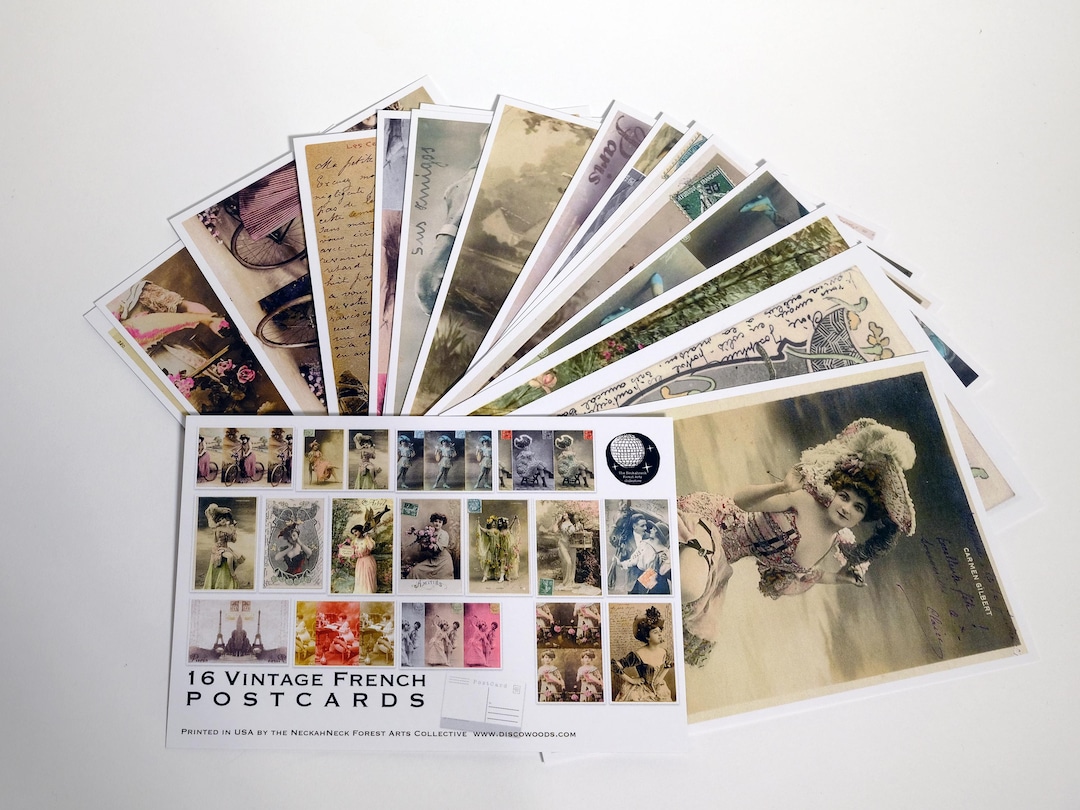 Set of 16 Vintage French Postcards – Ephemera, Collage, Scrapbooking - Etsy