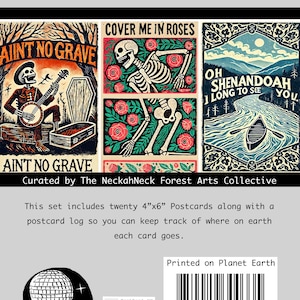 Appalachian Folk Music Postcards: Rustic Song Art Prints, Set of 20 - Etsy
