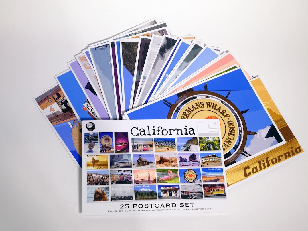 California Postcard Set - Set of 25 Postcards - Travel - Nature ...