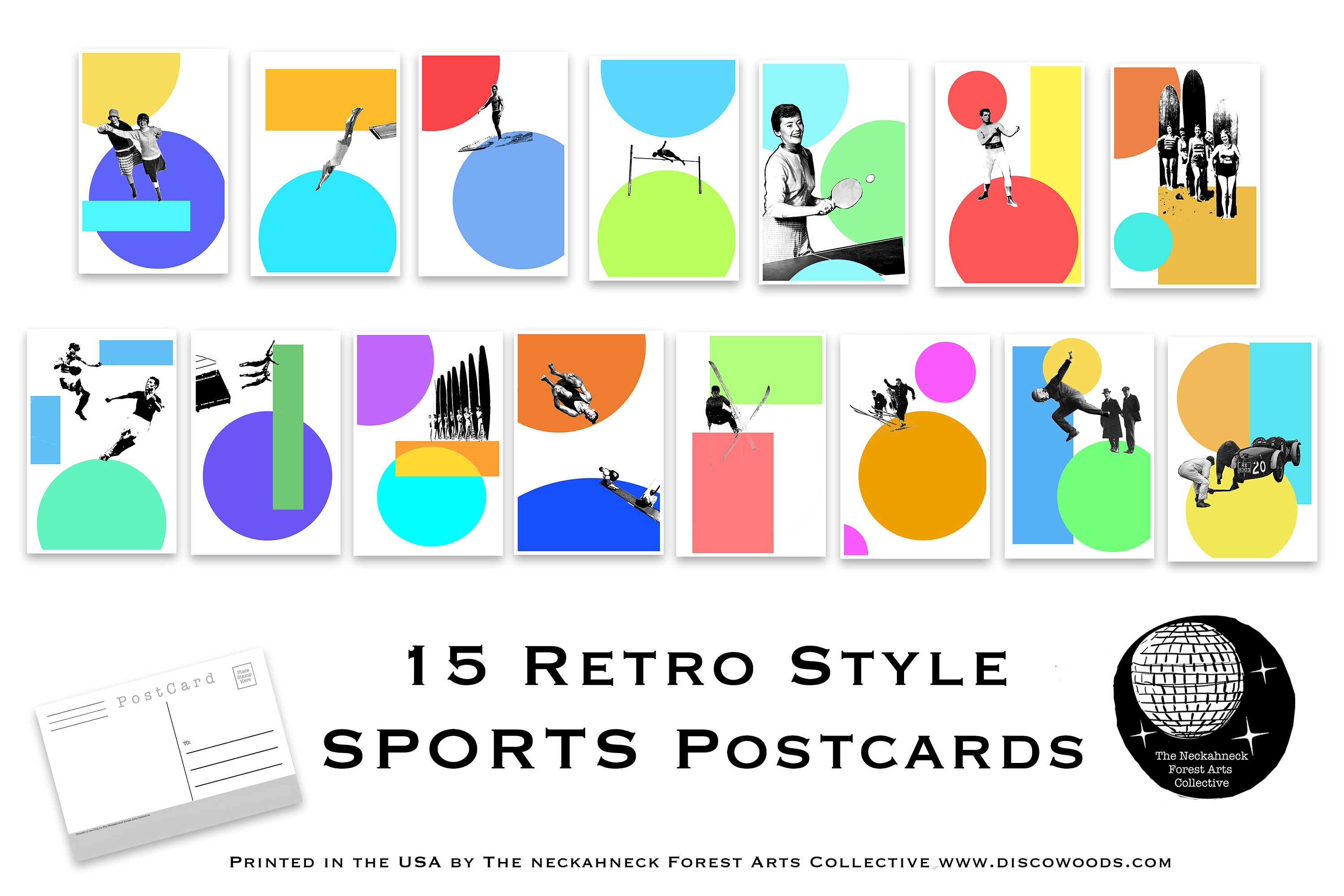 Set of 15 Retro Sports Postcards Great for Scrapbooking | Etsy