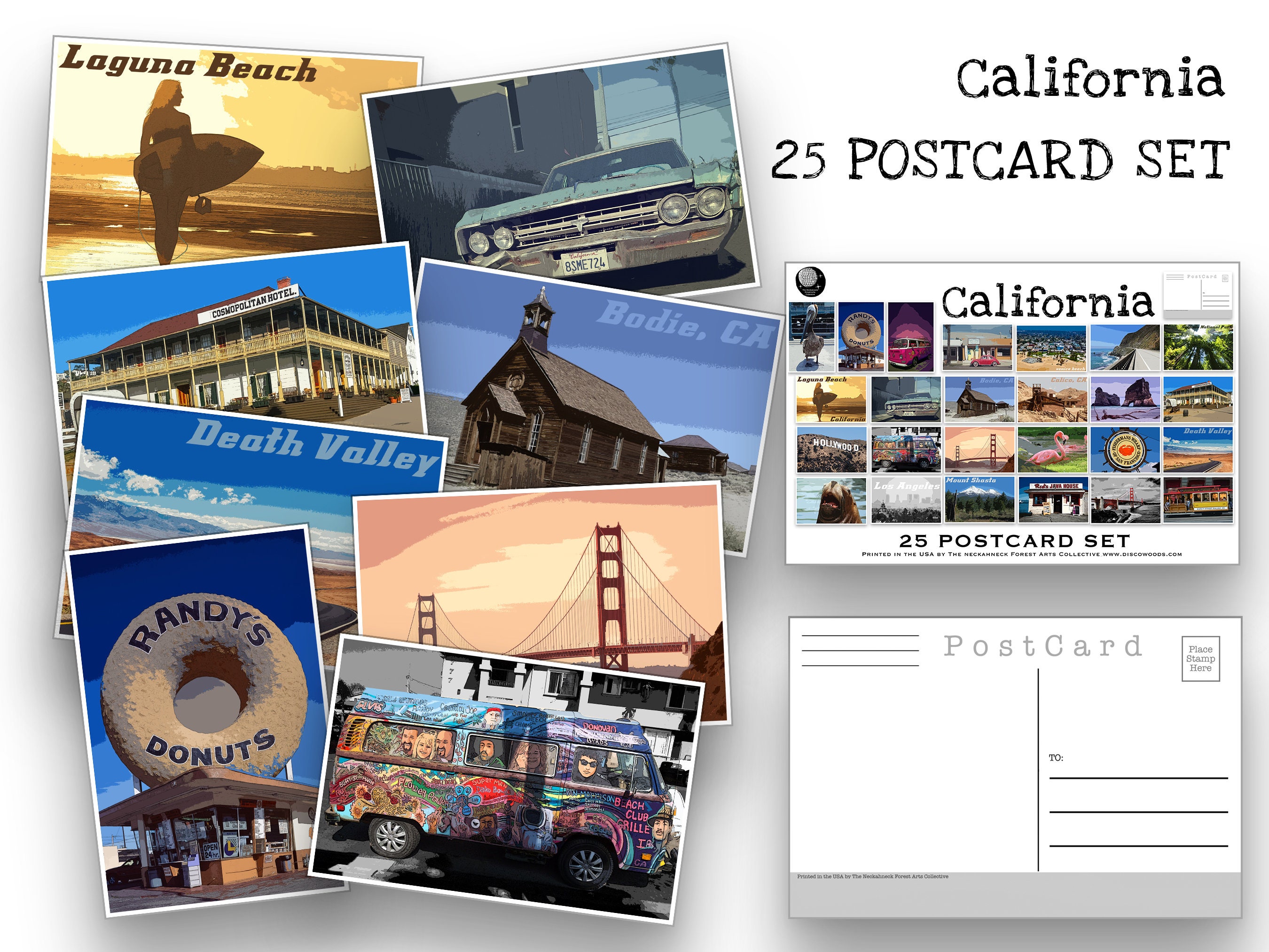 California Postcard Set - Set of 25 Postcards - Travel - Nature ...