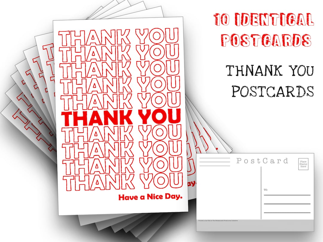 Thank You Postcards - A Set of 10 Thank You, Have A Nice Day Post Cards ...