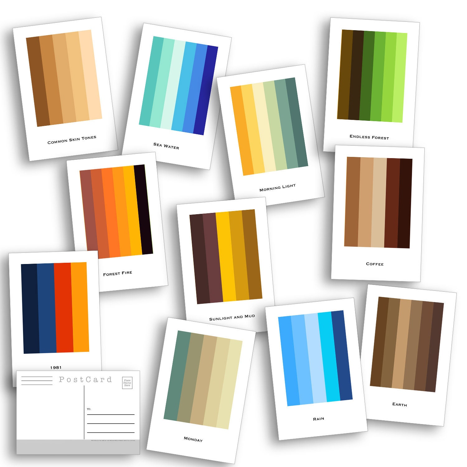 25 Postcard Set - Poetic Color Palettes - Inspiration for Artists Great ...