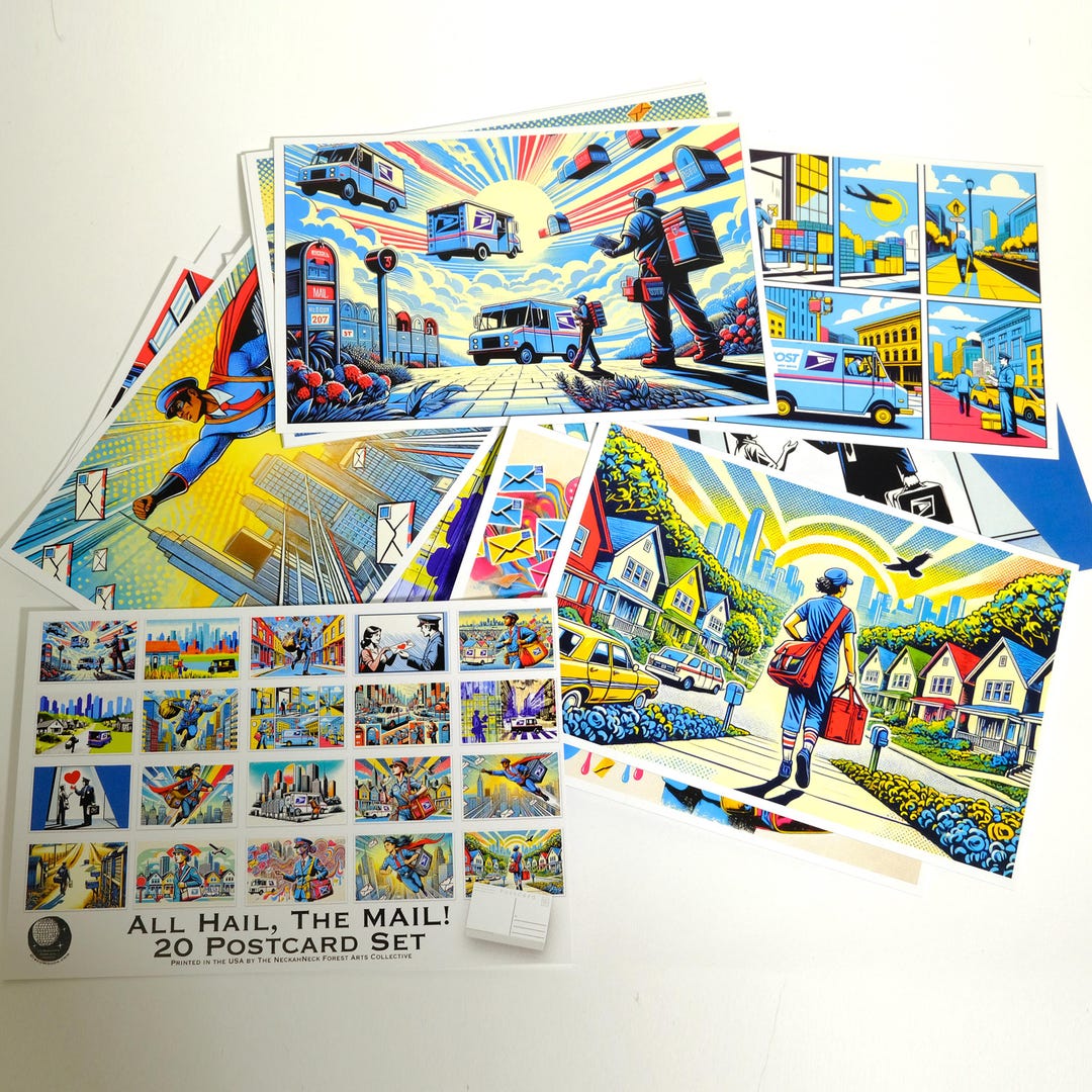 All Hail the Mail Art Postcard Set: 20 Usps-themed Prints - Etsy